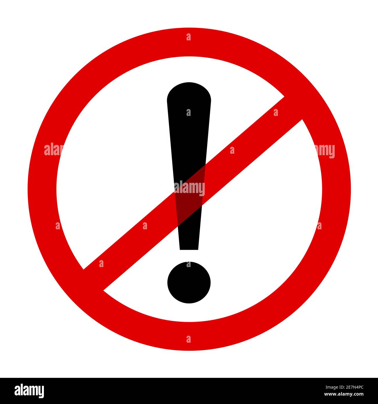 Exclamation mark is crossed out - ban, prohibition and cancellation of ...