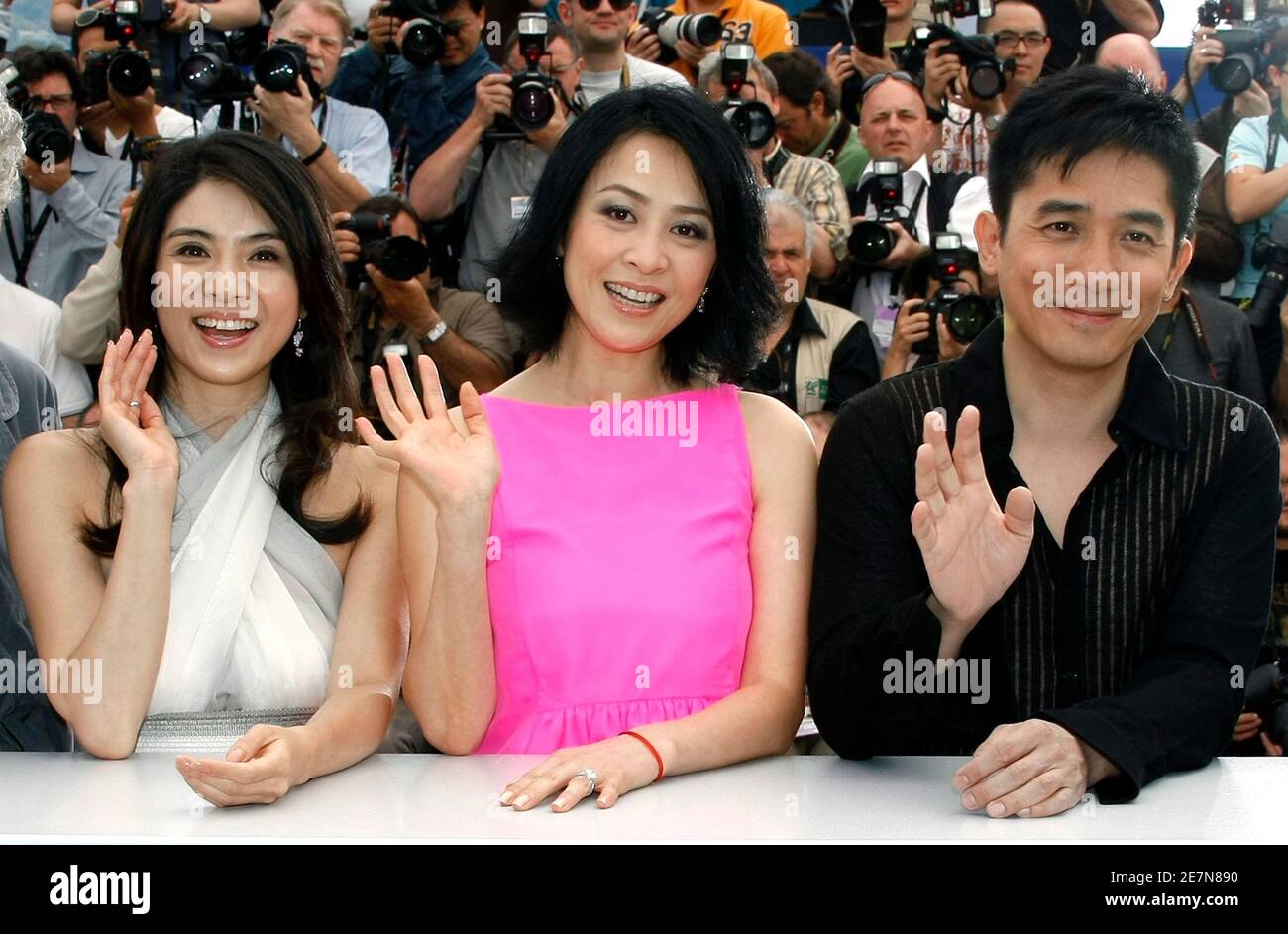 Tony leung and carina lau and charlie young hi-res stock photography ...