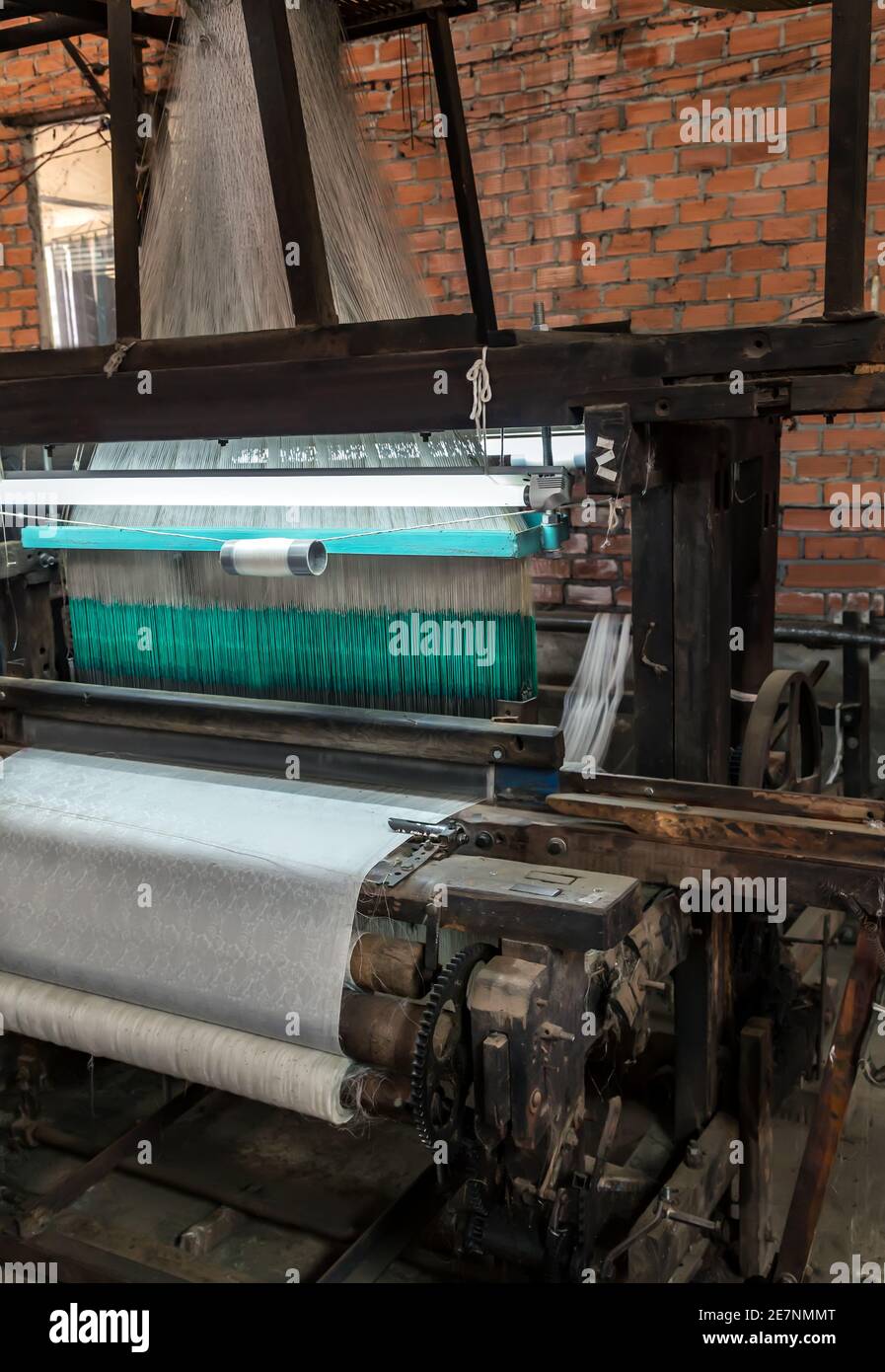 Traditional Cloth Weaving Loom. Handloom old machine at an abandoned ...