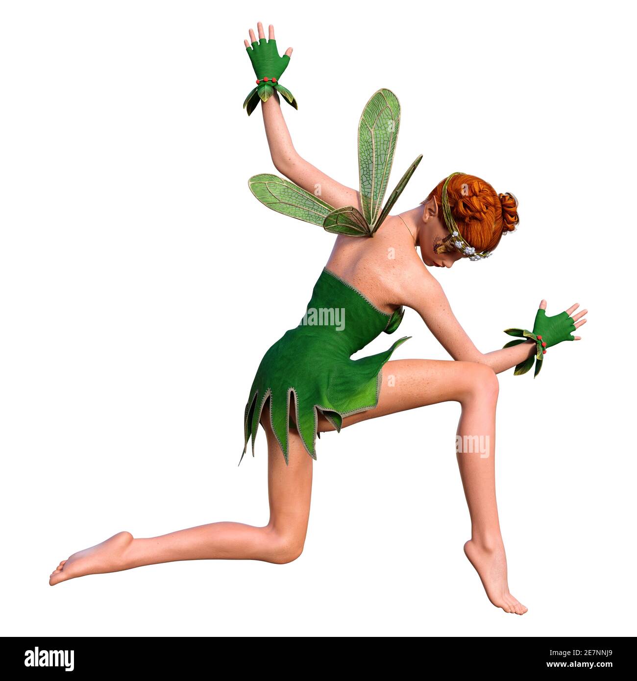 3D rendering of a spring fairy isolated on white background Stock Photo ...