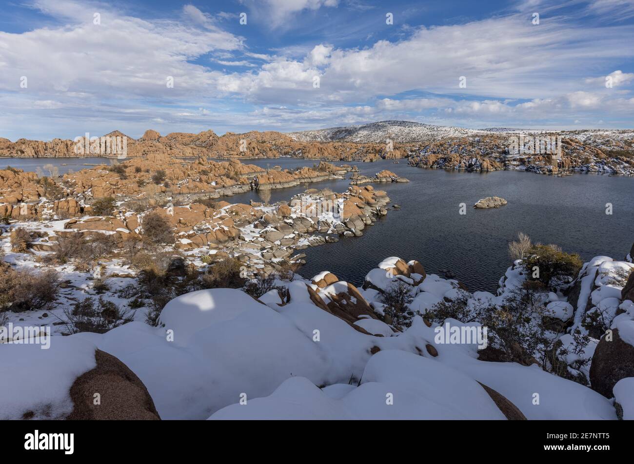 Watson lake Prescott Arizona Winter Landscape Stock Photo - Alamy