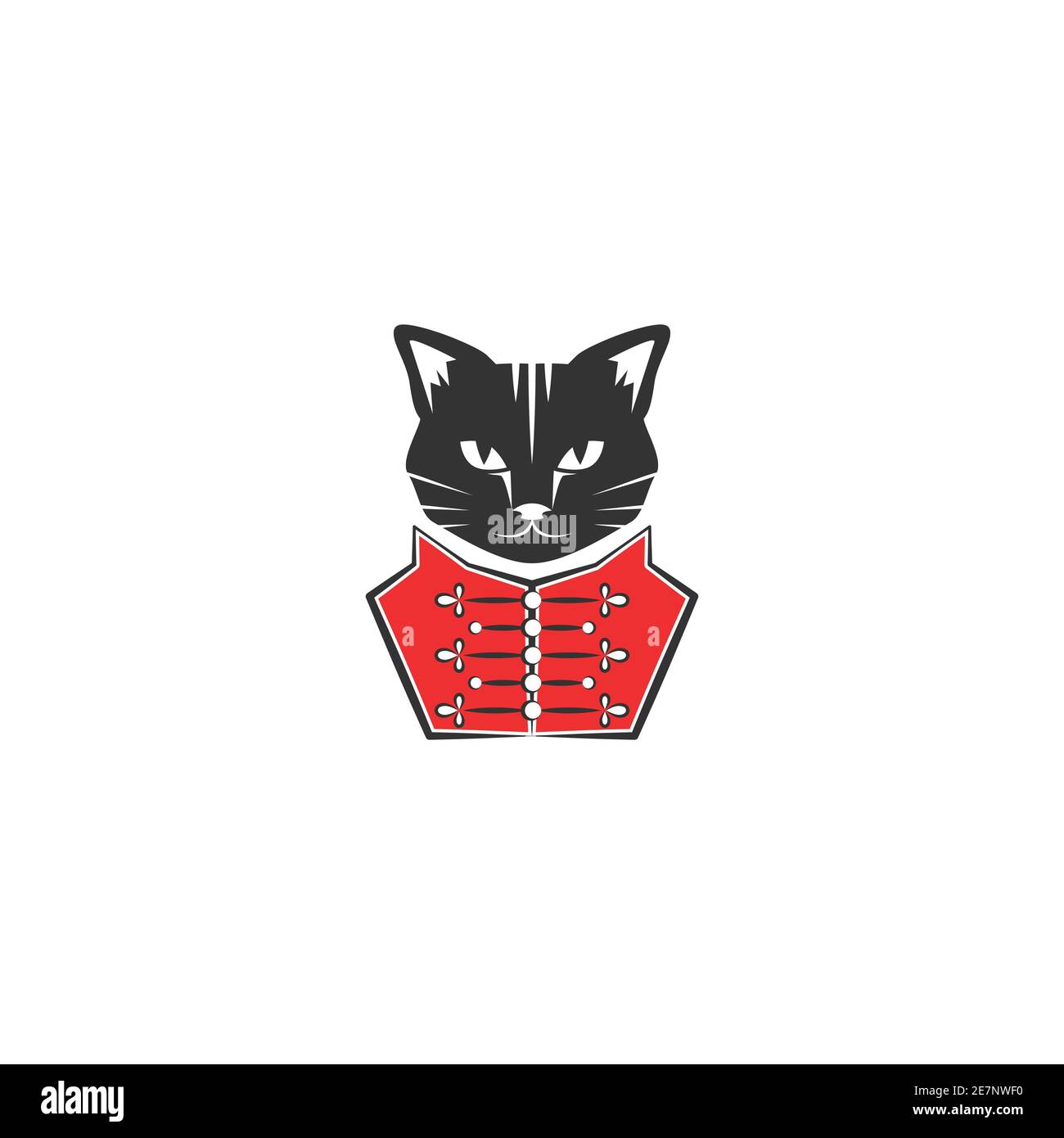 Black Hussar cat with red shako cap and red dolman. Original logo ...