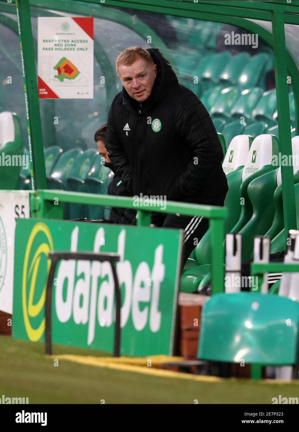 Celtic manager Neil Lennon during the Scottish Premiership match at ...