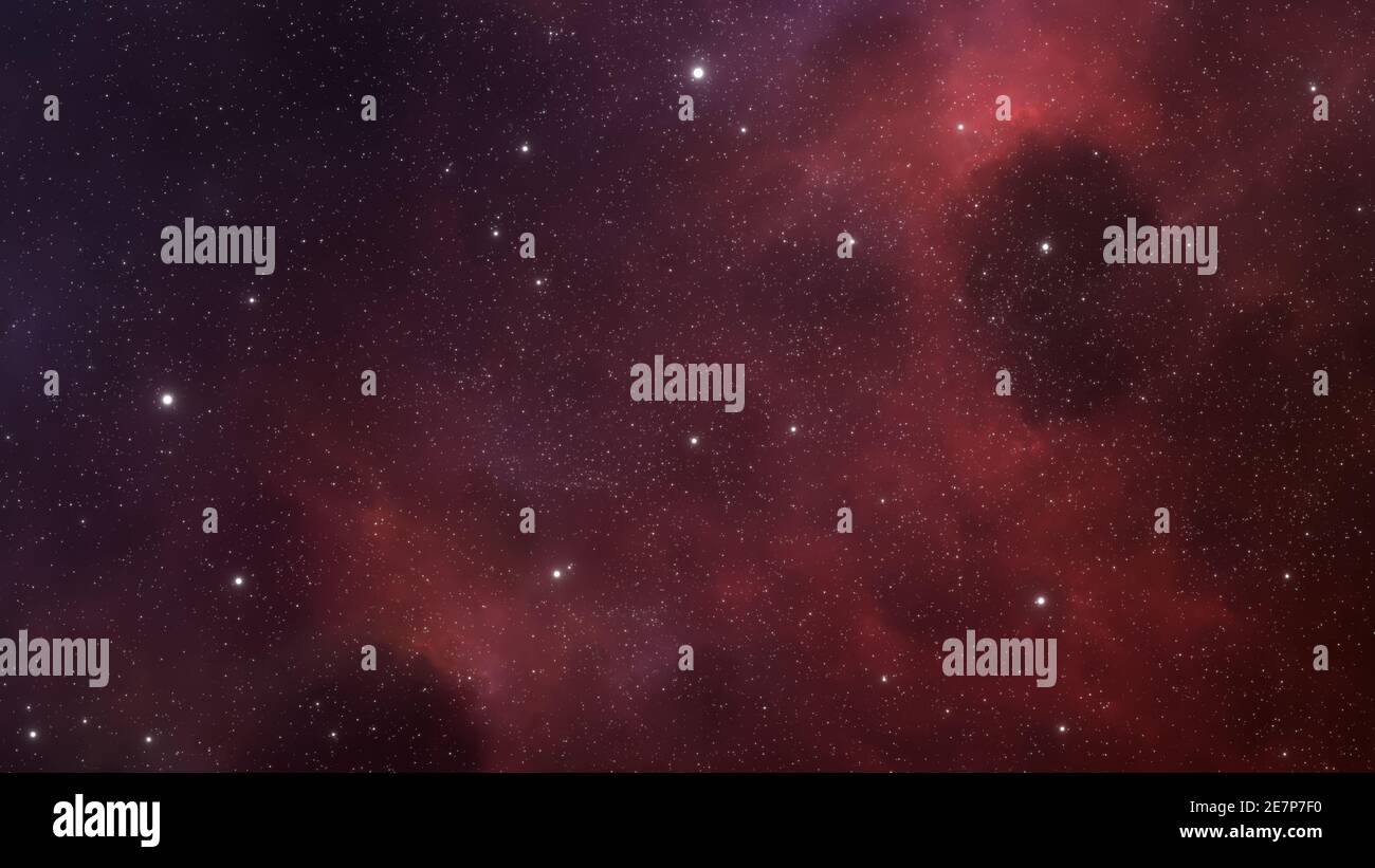 Space background with extrasolar nebula and stars, 3D illustration ...