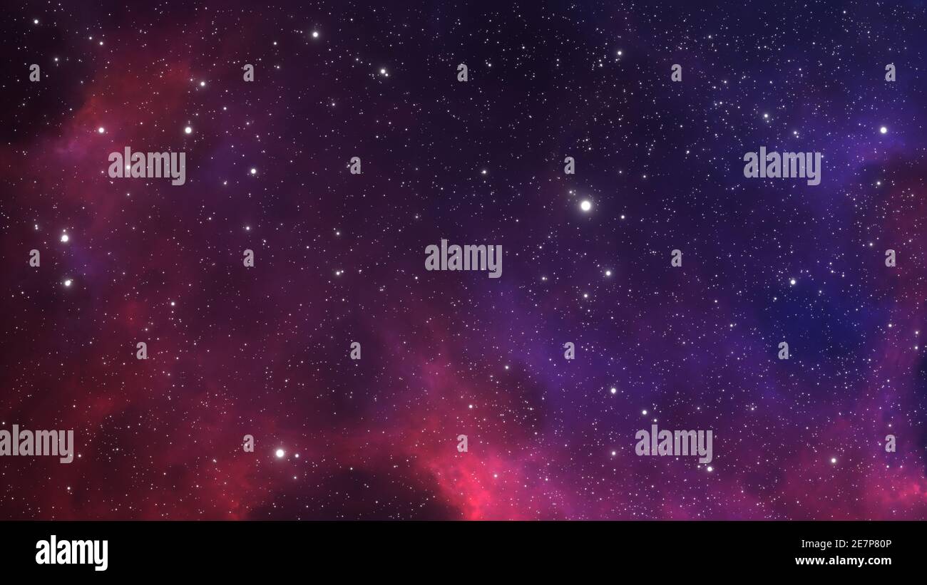 Space background with extrasolar nebula and stars, 3D illustration ...