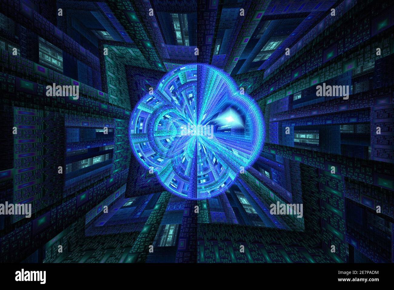 Blue Physics Education Fractal Logo Background Web Page Backdrop ...