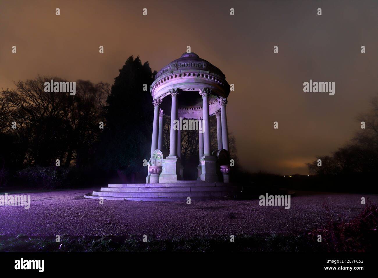A domed roof folly at Roundhay Park in Leeds. A torch was used to ...