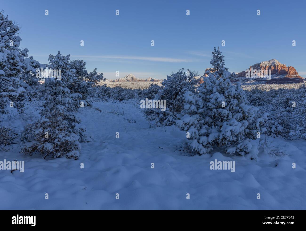 Scenic Winter Landscape in the Red Rocks of Sedona Arizona Stock Photo ...