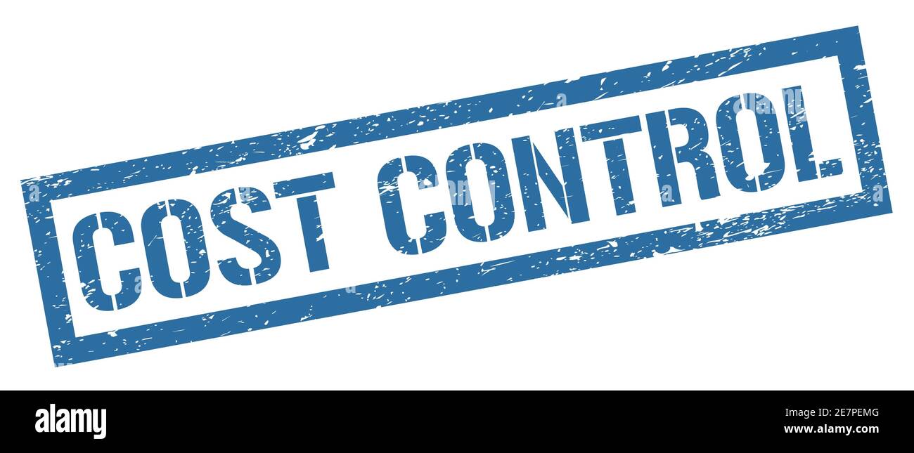COST CONTROL blue grungy rectangle stamp sign Stock Photo - Alamy