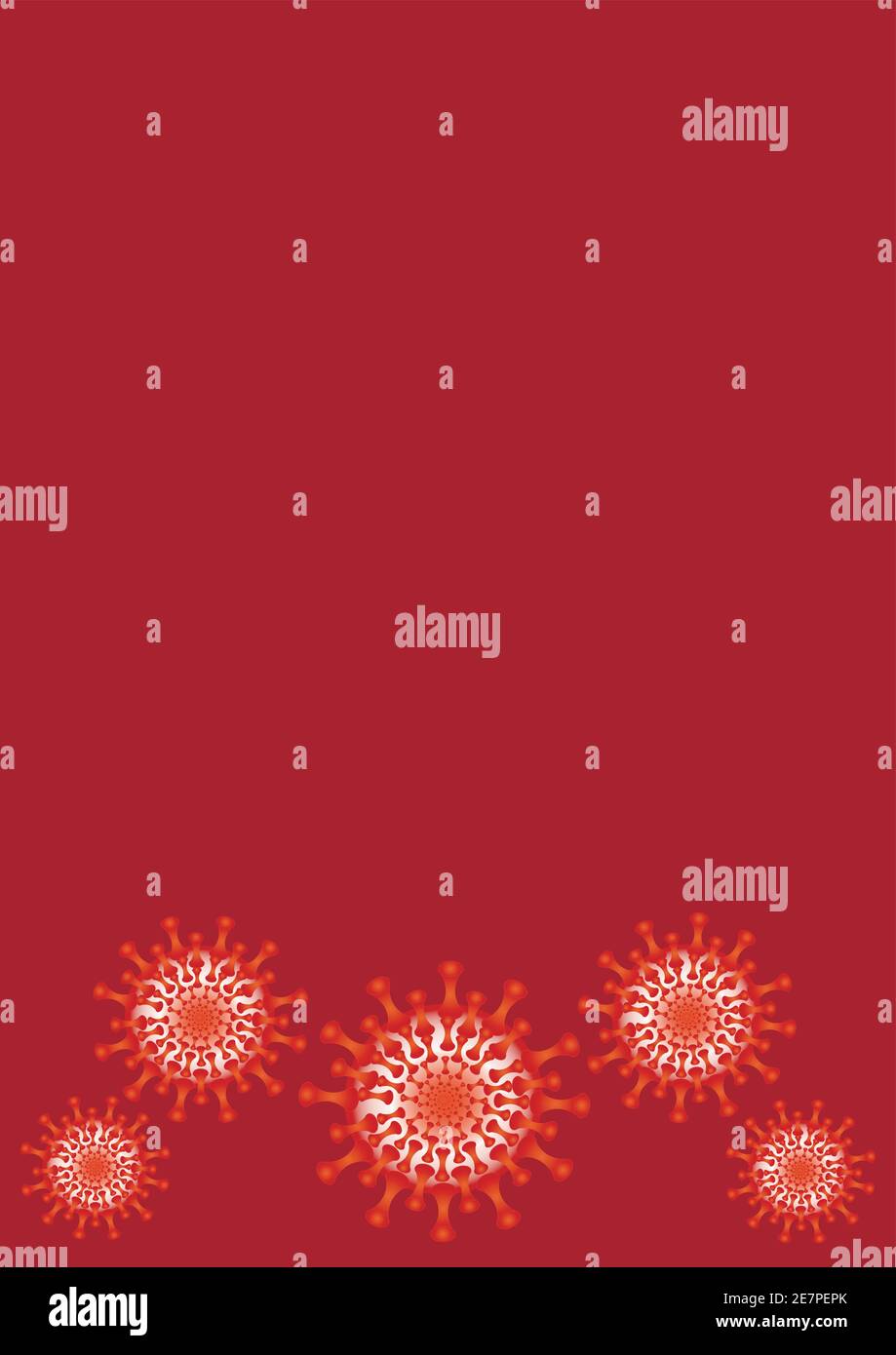 Coronavirus - isolate on a red background, format A4. Cover for a book ...