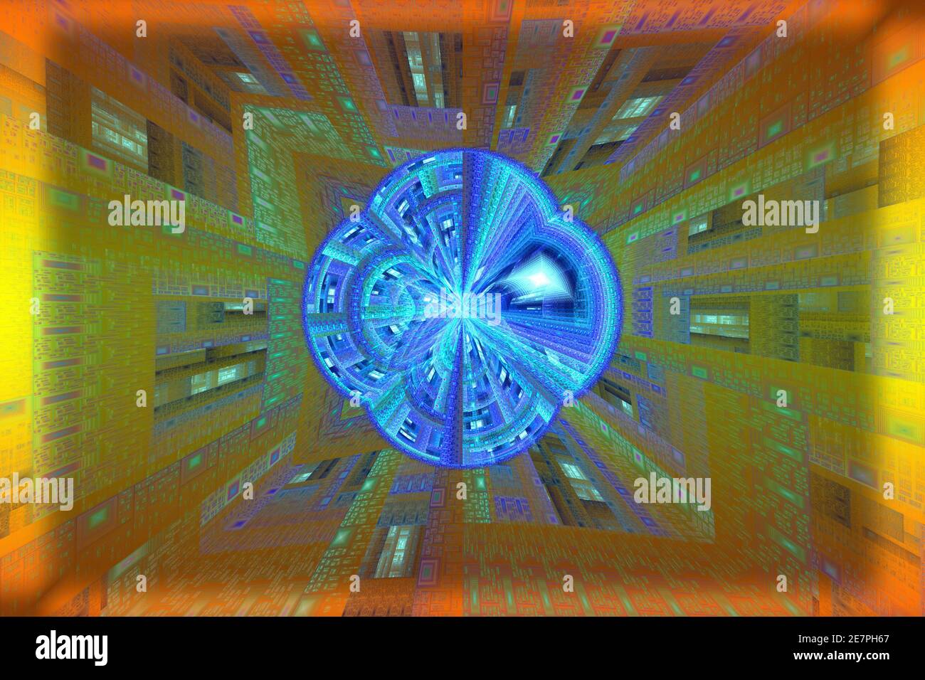 Blue Physics Education Fractal Logo Background Web Page Backdrop ...