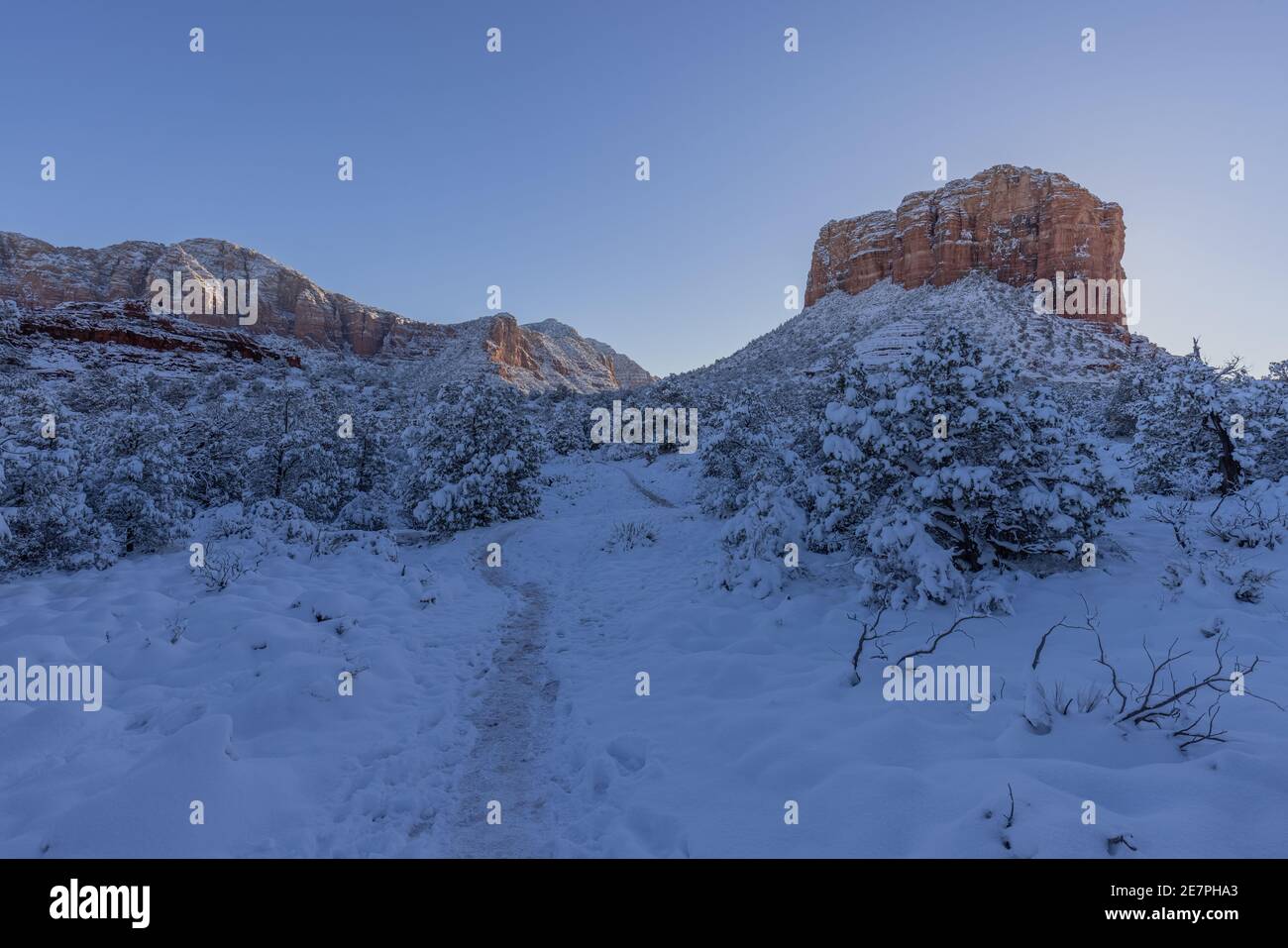Scenic Winter Landscape in the Red Rocks of Sedona Arizona Stock Photo ...