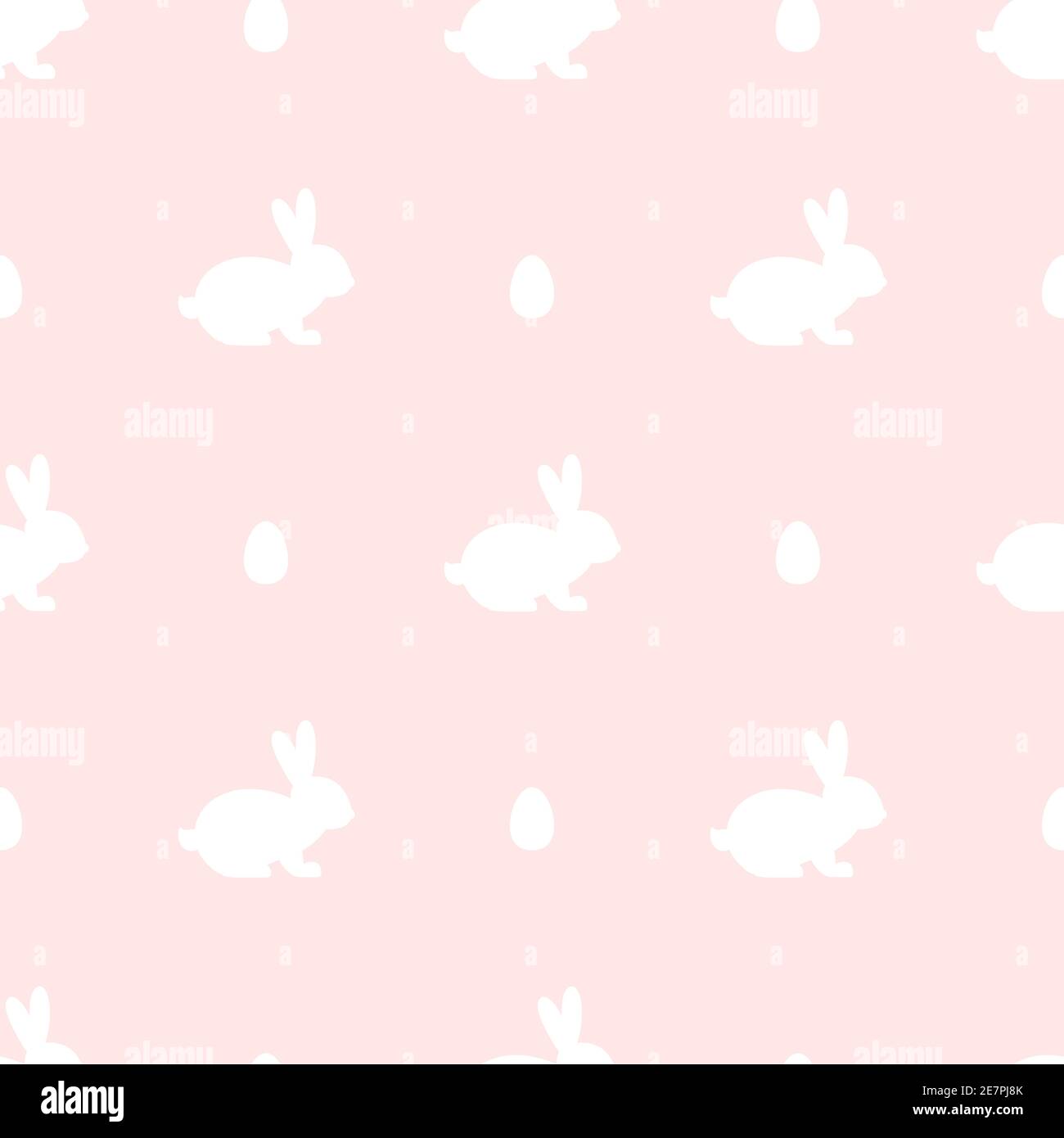 Seamless abstract pattern with Easter rabbits and eggs of different ...