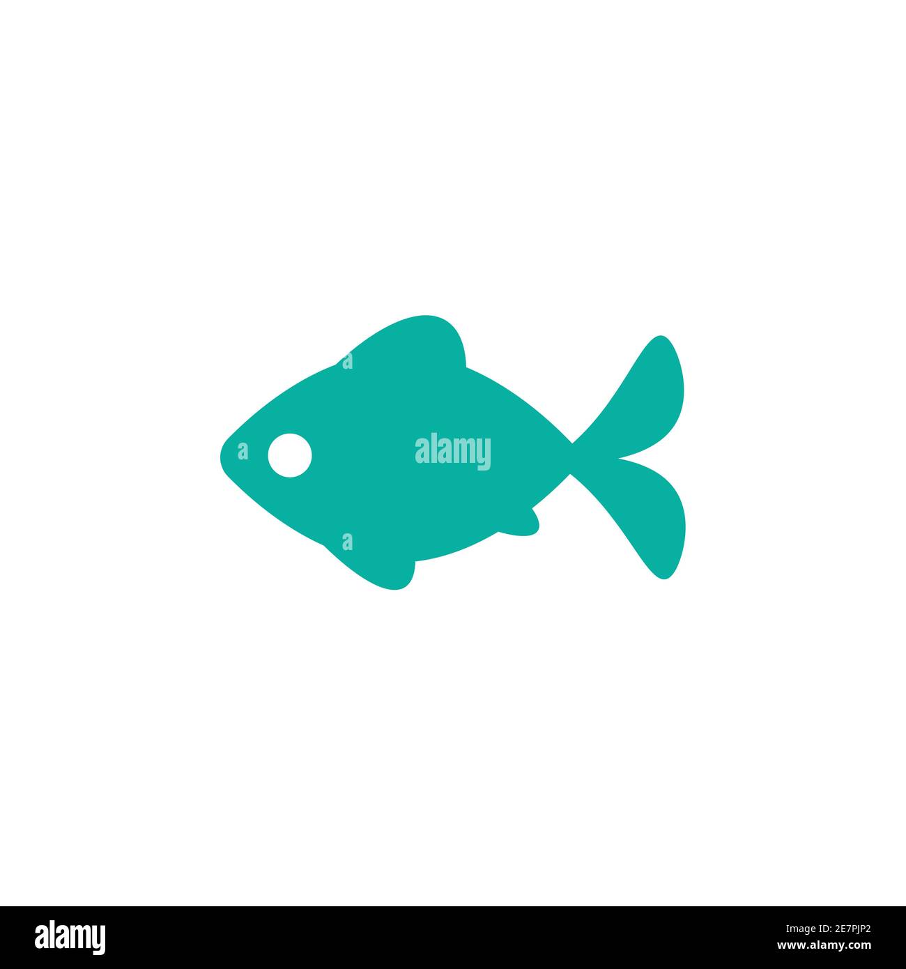 blue fish flat icon isolated on white. Vector illustration. fishery ...