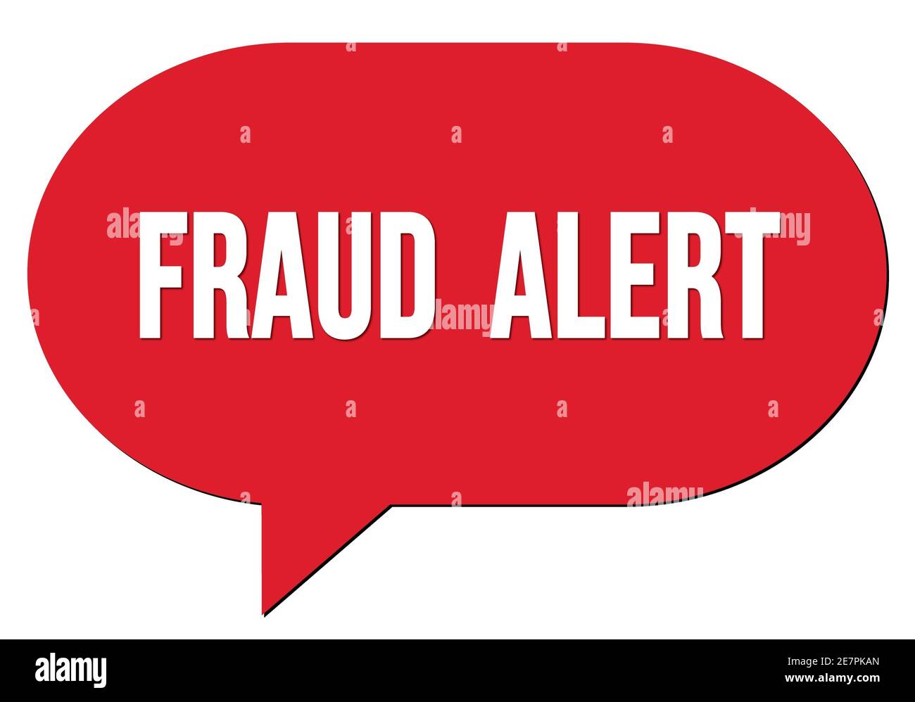 FRAUD ALERT text written in a red speech bubble stamp Stock Photo - Alamy