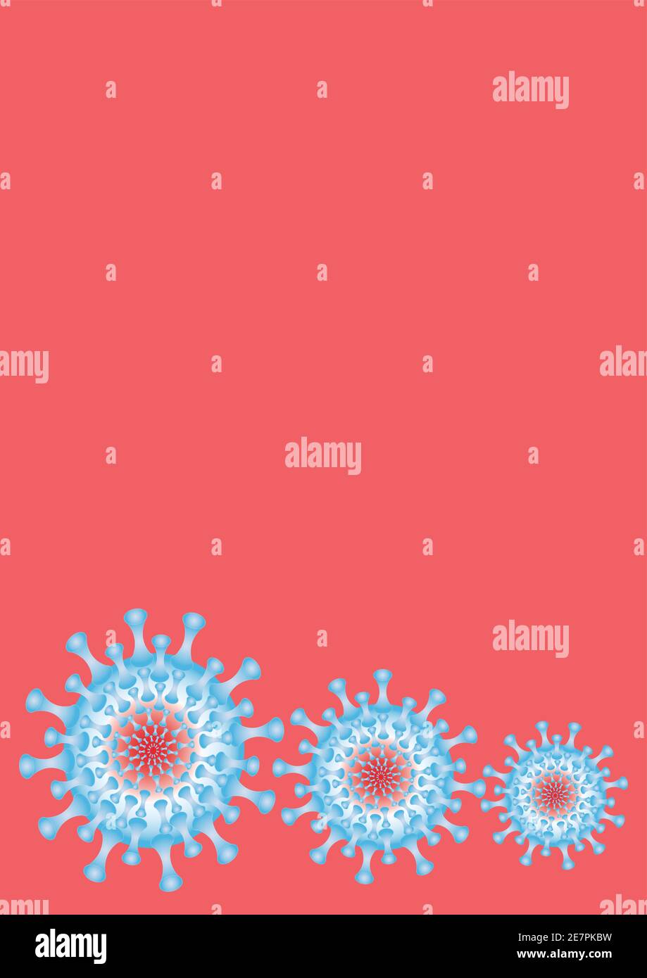Coronavirus - isolate on a red background, format A4. Cover for a book ...