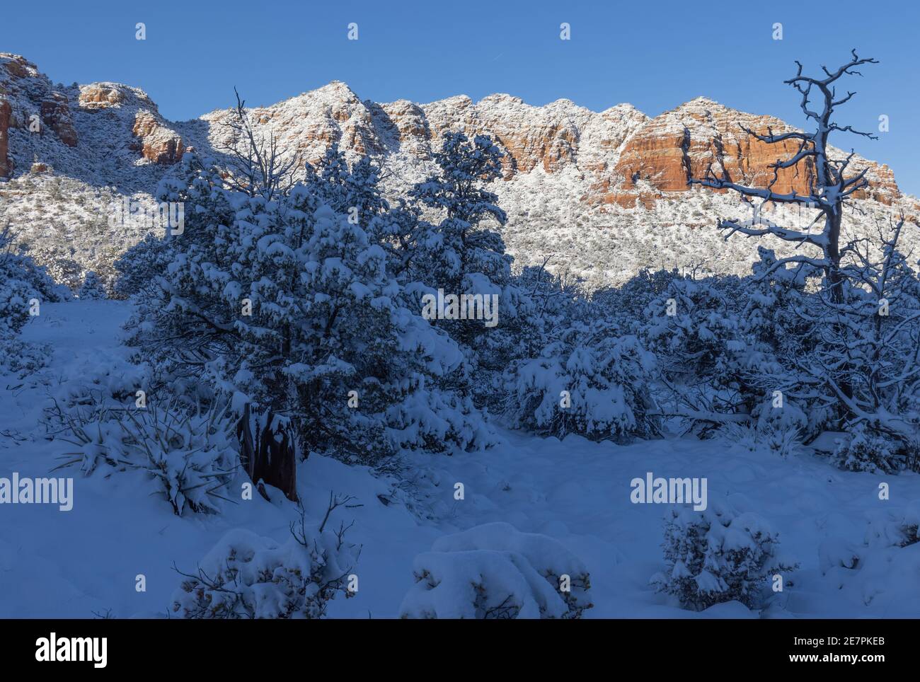 Scenic Winter Landscape in the Red Rocks of Sedona Arizona Stock Photo ...