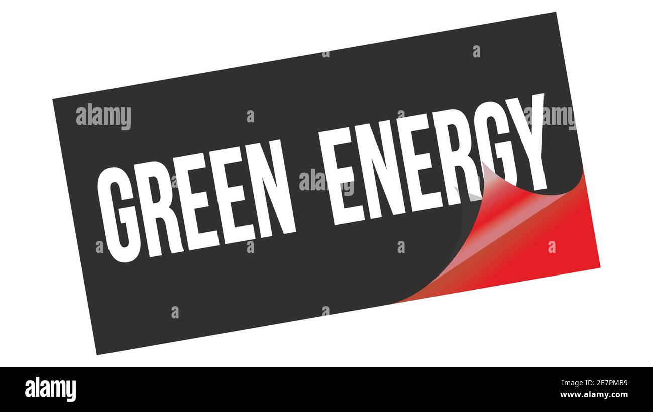 GREEN ENERGY text written on black red sticker stamp Stock Photo - Alamy