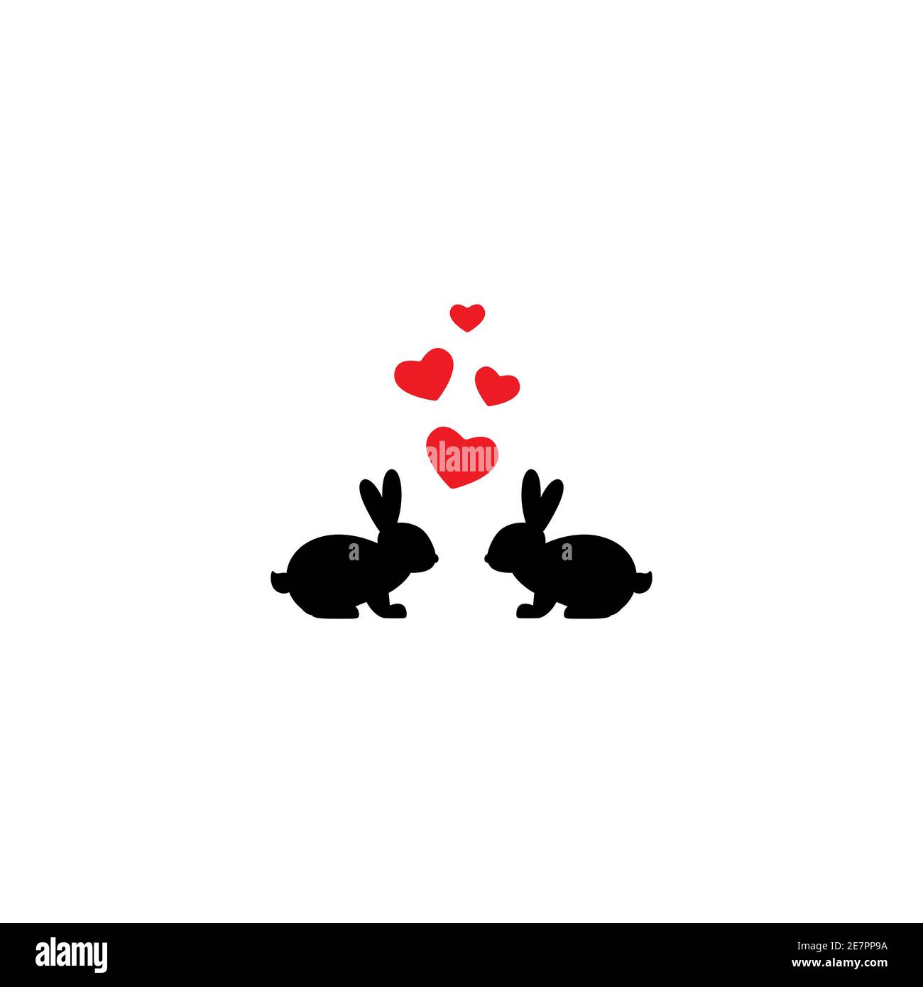 Cute easter couple rabbit heart hi-res stock photography and images - Alamy