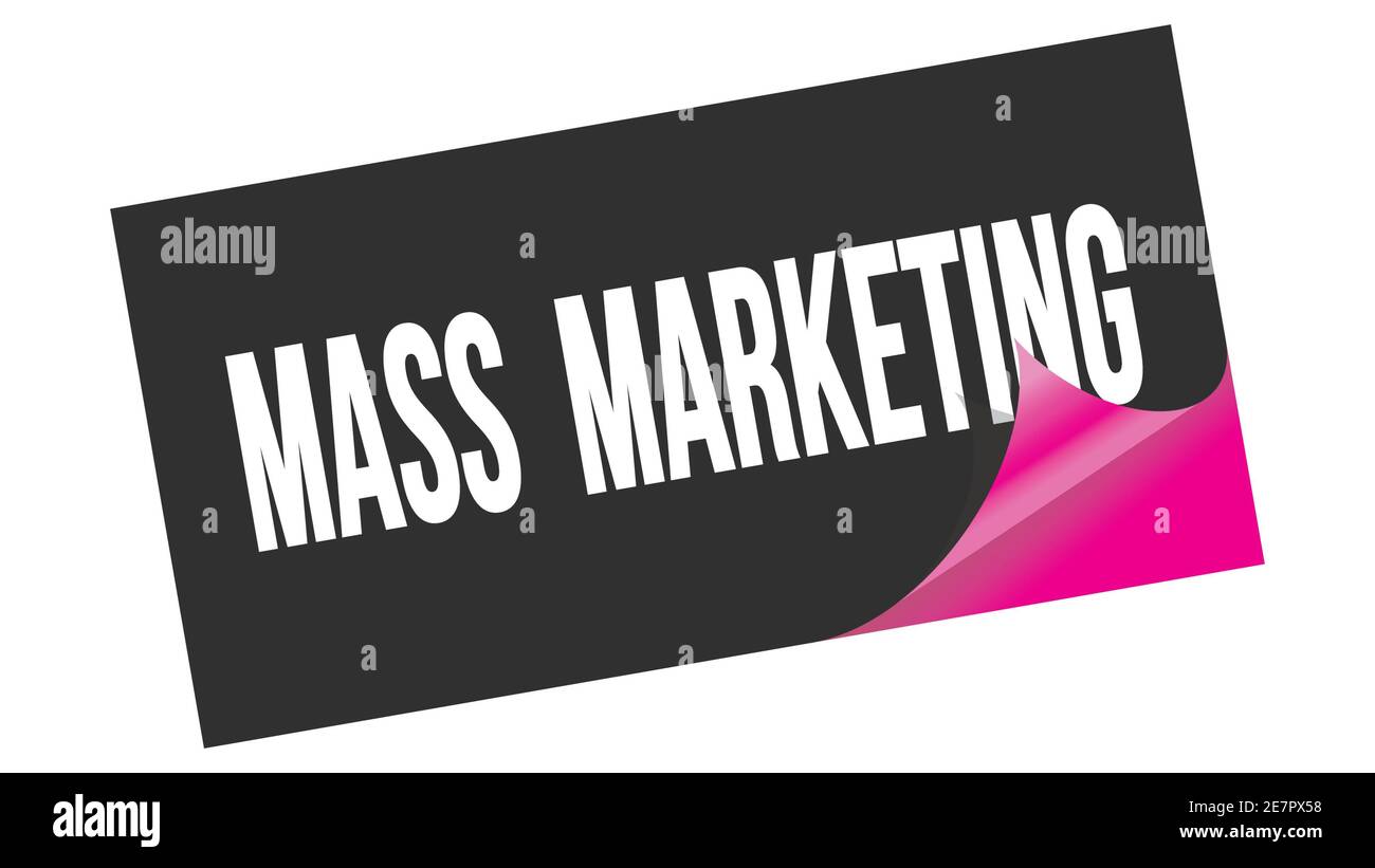 MASS MARKETING text written on black pink sticker stamp Stock Photo - Alamy