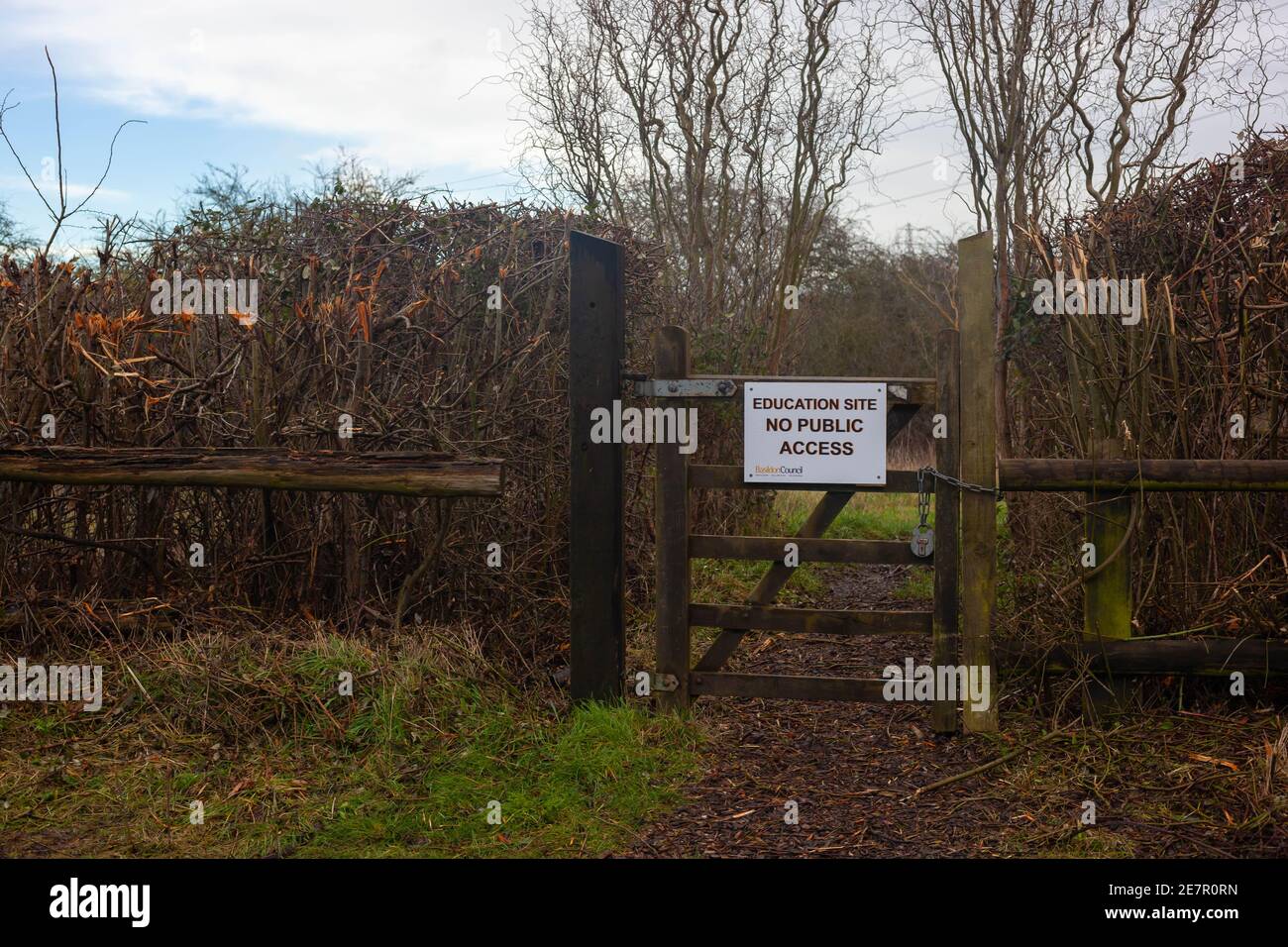 No Public Access sign fixed to a gated entrance to an Education Site at ...