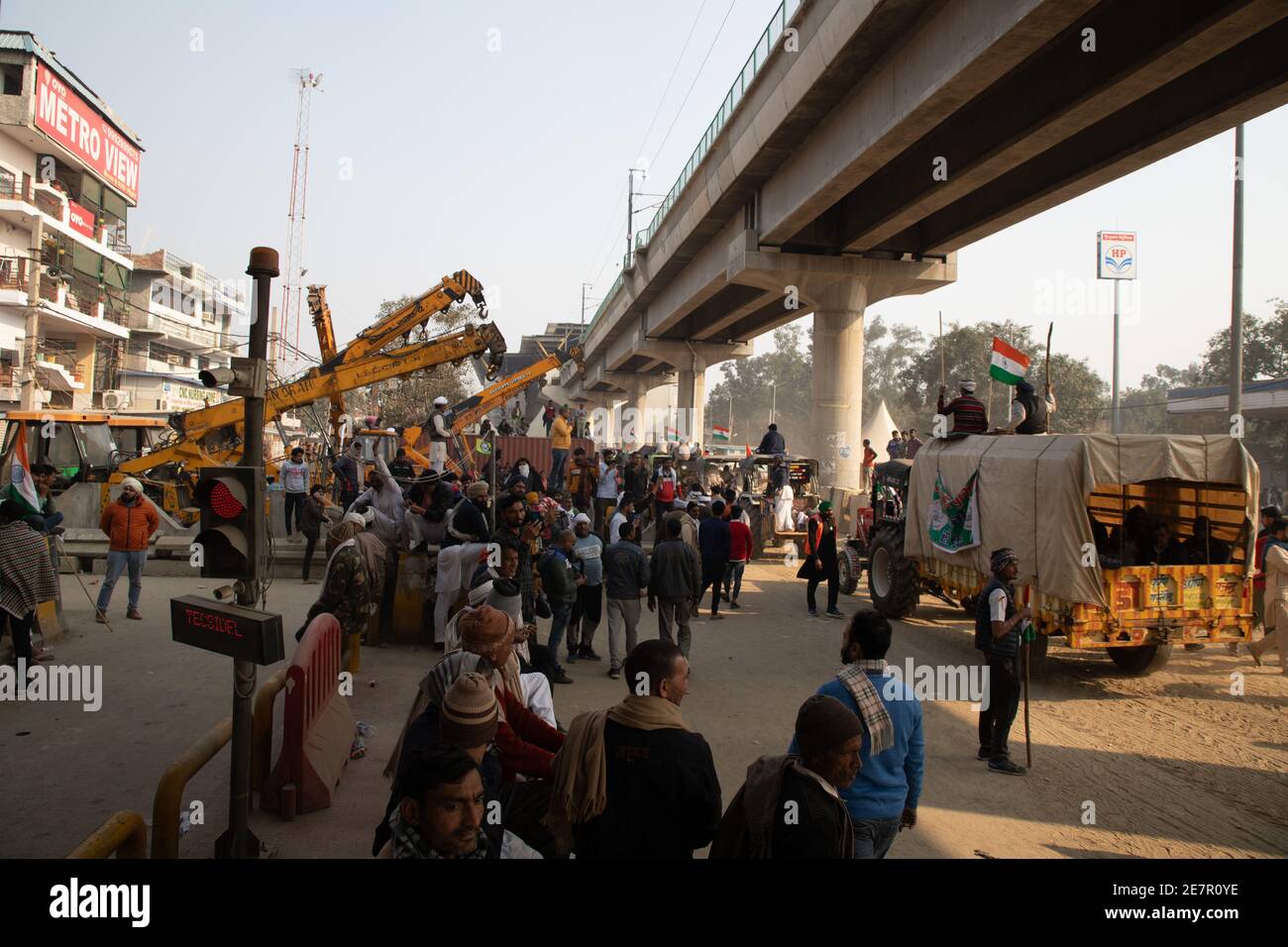 huge crowed of farmers during farmers protest at tikri border,delhi ...