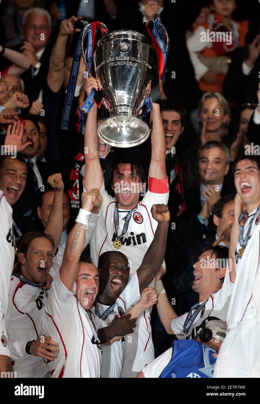 Paolo maldini with the trophy hi-res stock photography and images - Alamy