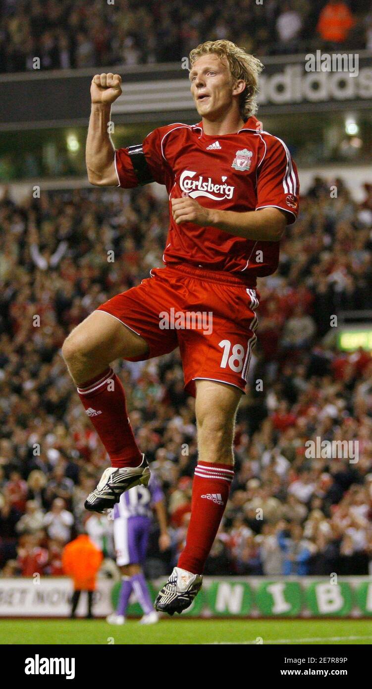 Liverpools dirk kuyt celebrates after the match hi-res stock ...