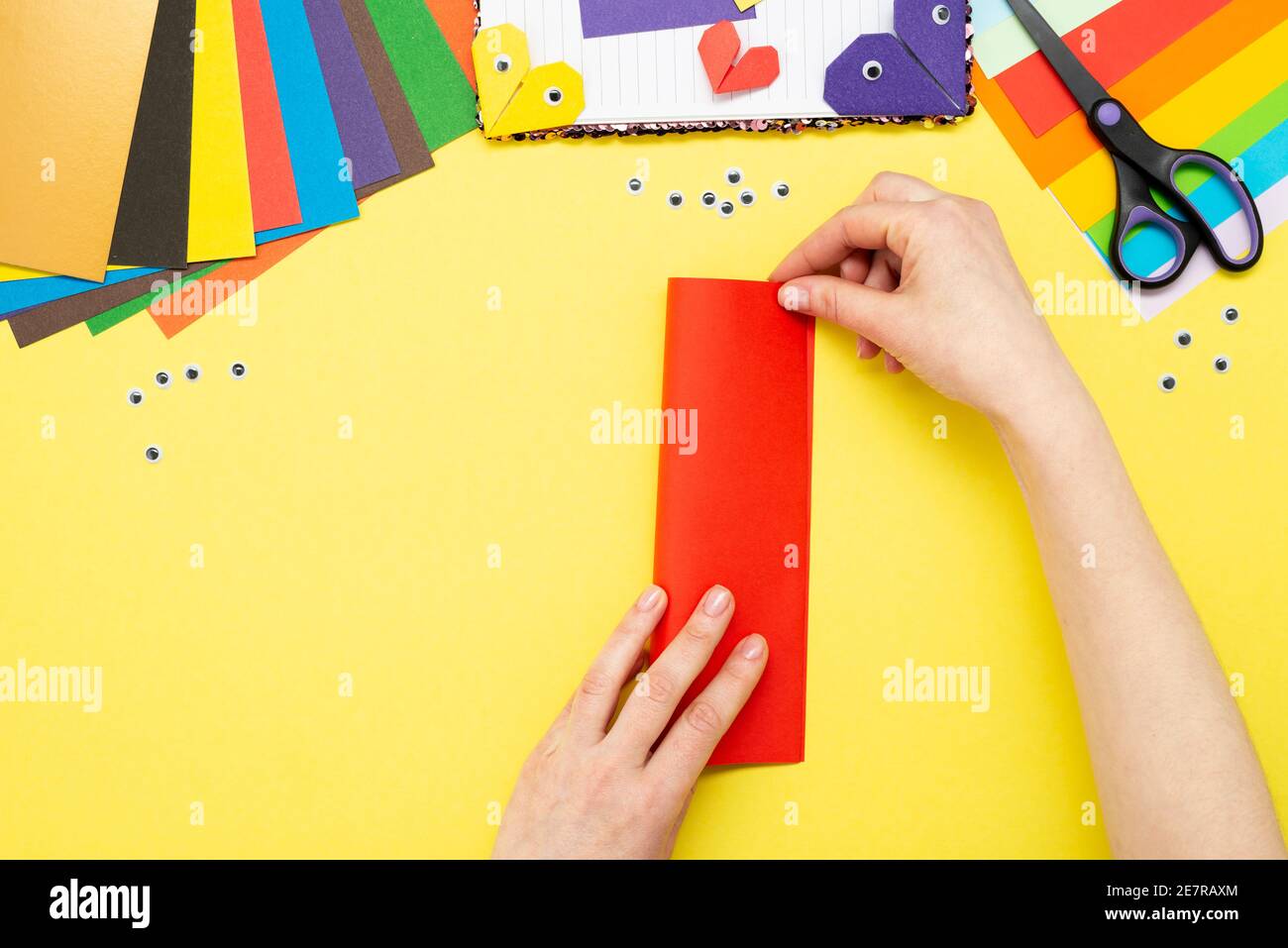 DIY instruction. Step by step guide. The process of making a bookmark ...