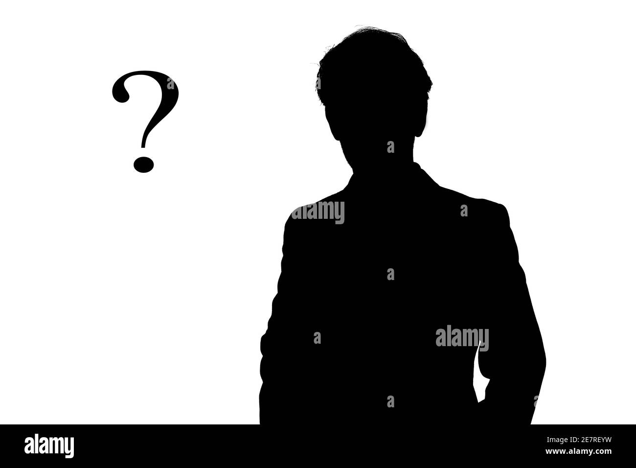 silhouette of a man on a white background. mysterious photo of a man ...