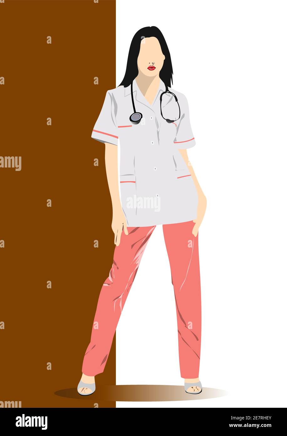 Medical doctor with doctor`s smock. Vector illustration Stock Vector ...