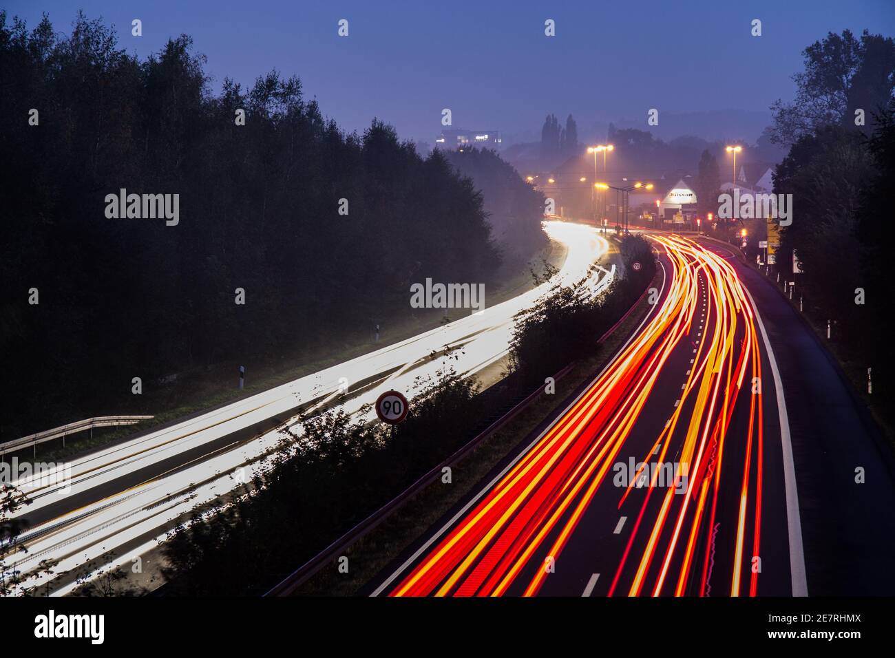 Speedway/highway at night with long exposure lightpainting made by the ...