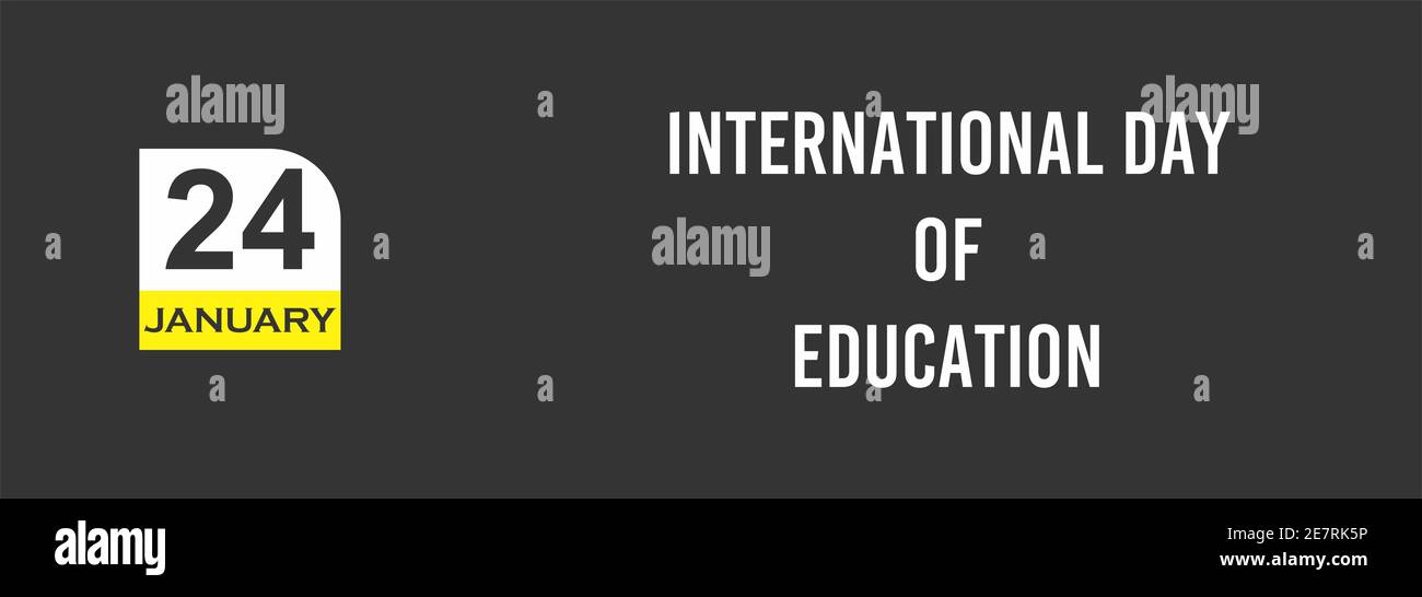 24 January International Day of Education Text Design Illustration ...