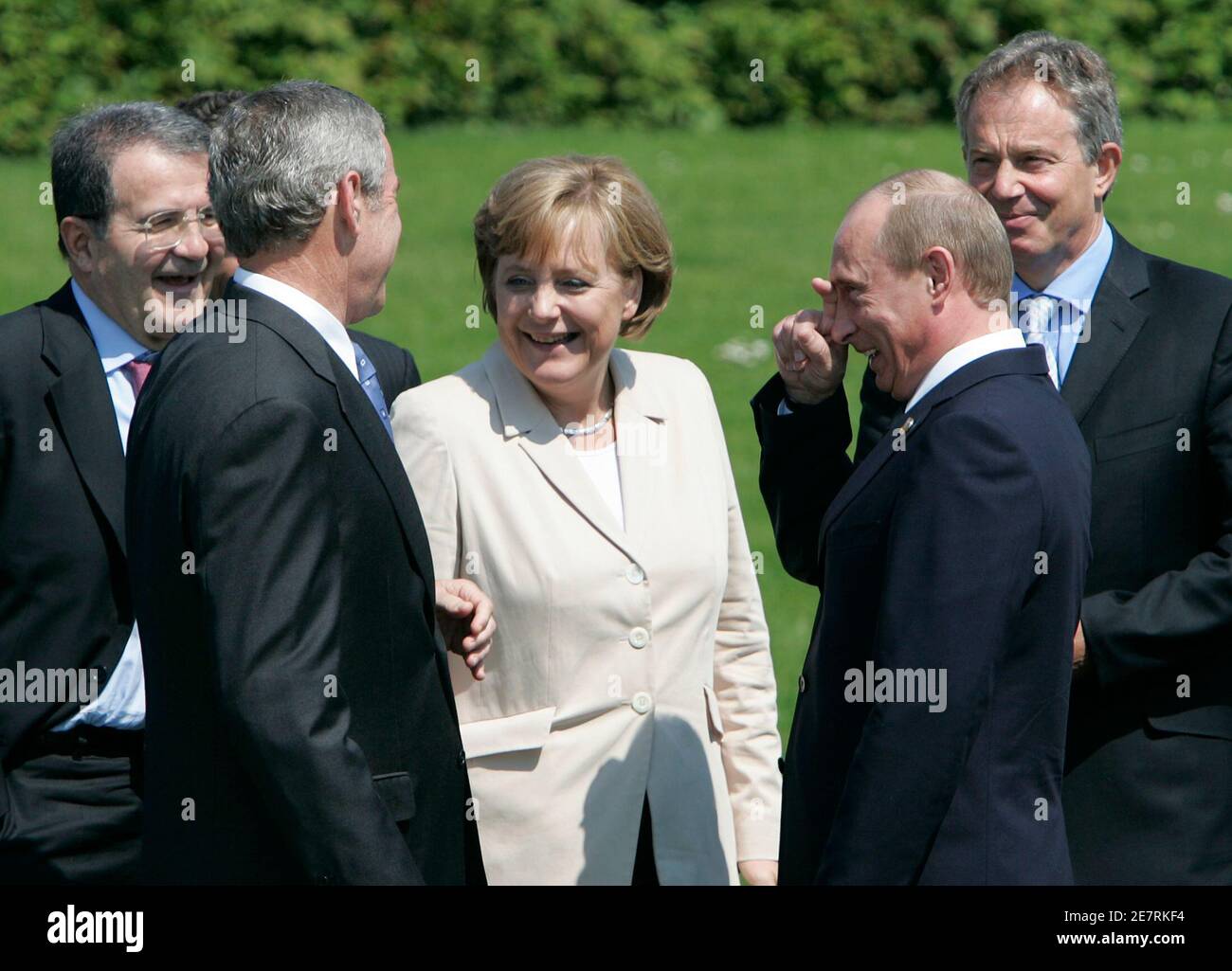 Vladimir angela putin merkel george bush hi-res stock photography and ...