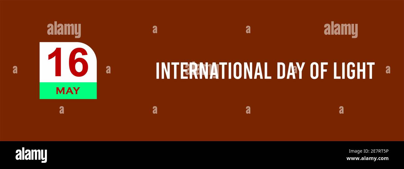 16 May International Day of Light Text Design Illustration ...