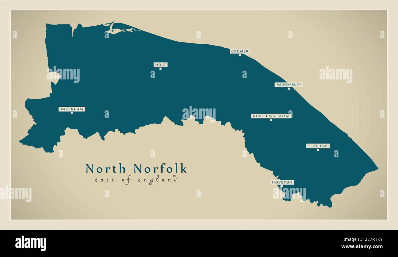 North Norfolk district map - England UK Stock Vector Image & Art - Alamy