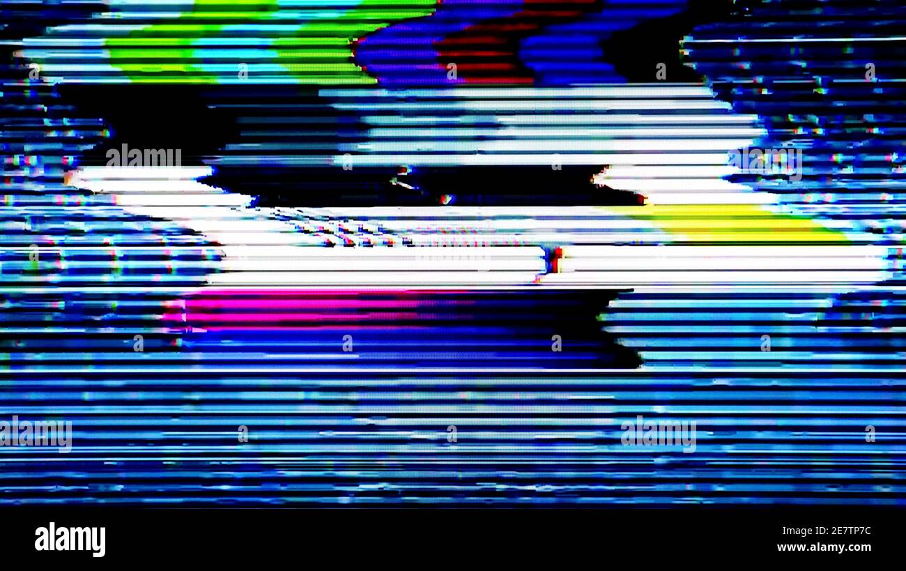 TV Test Pattern generated by a Monoscope with Noise Glitch Effect ...