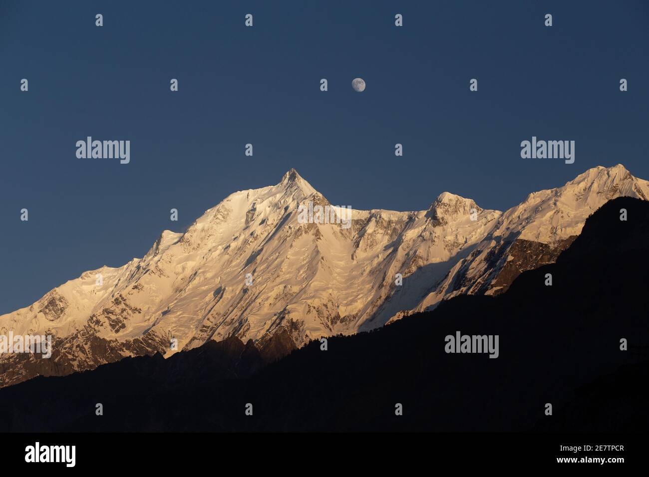 Rakaposhi Peak Sunset landscape, Hunza Nagar Valley, Gilgit Baltistan ...