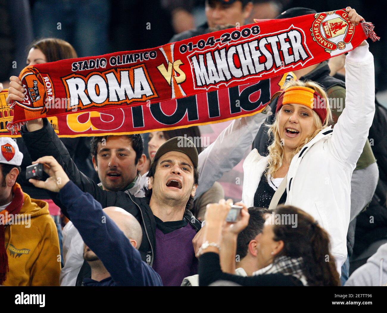 Roma fans in olympic stadium rome hi-res stock photography and images ...
