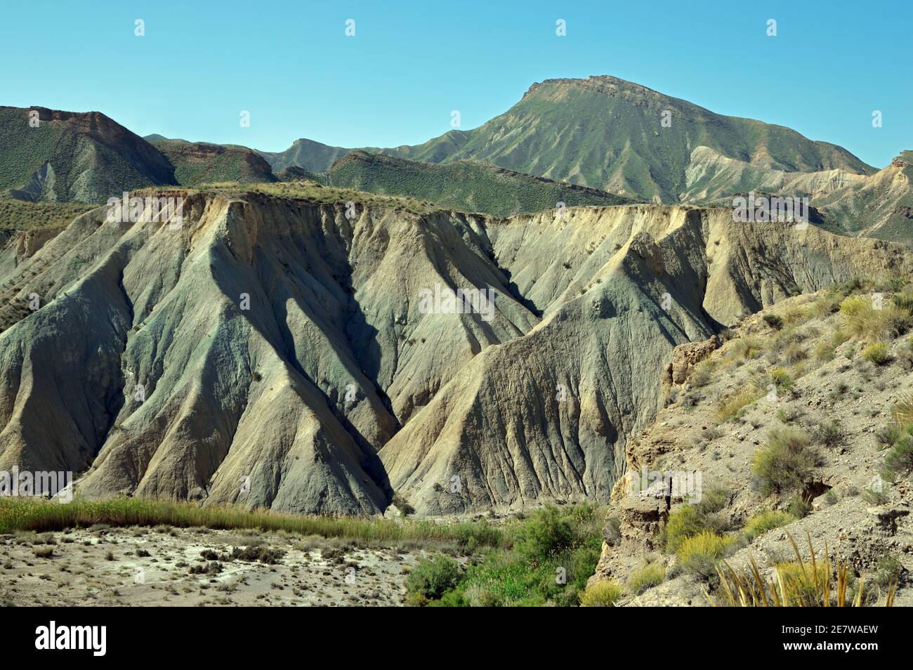 The Tabernas Desert is in the Spanish province of Almería. It is the ...