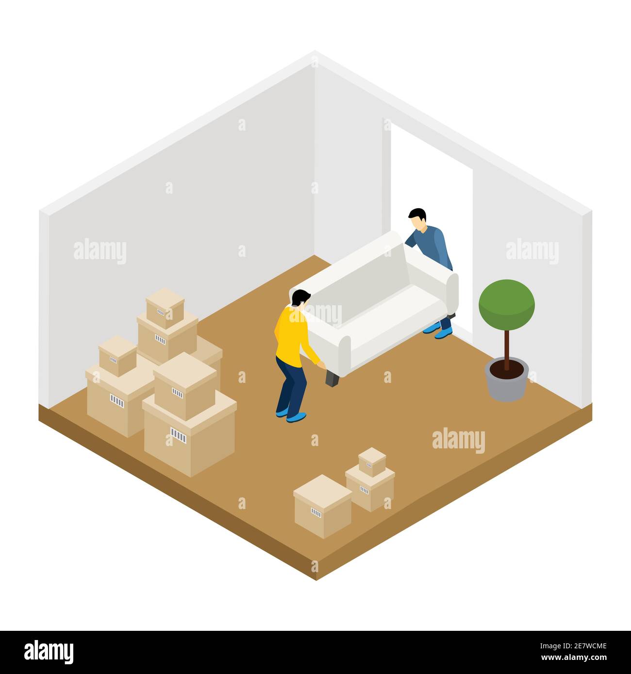 Boxes furniture living room Stock Vector Images - Alamy