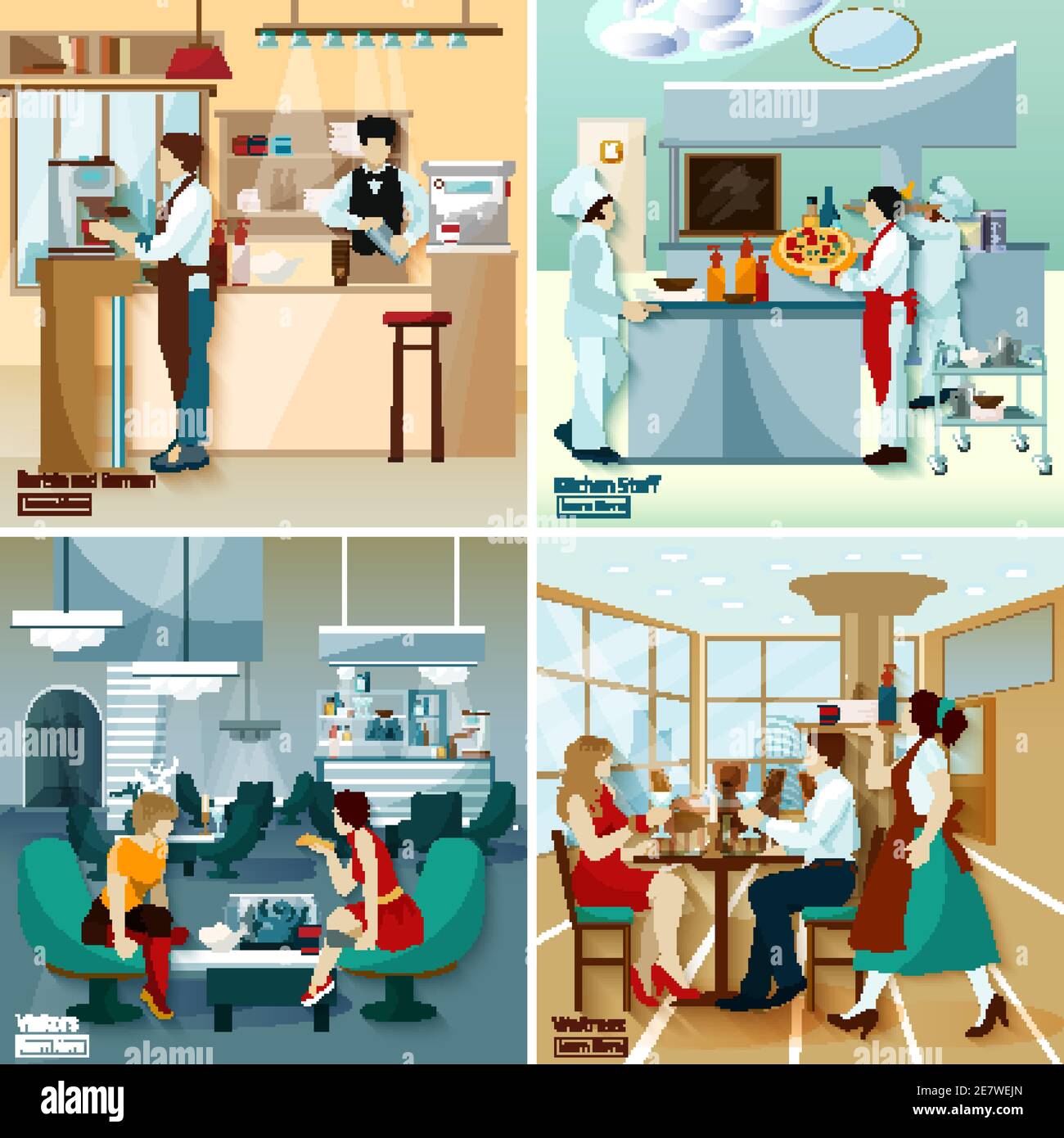 Kitchen staff catering Stock Vector Images - Alamy