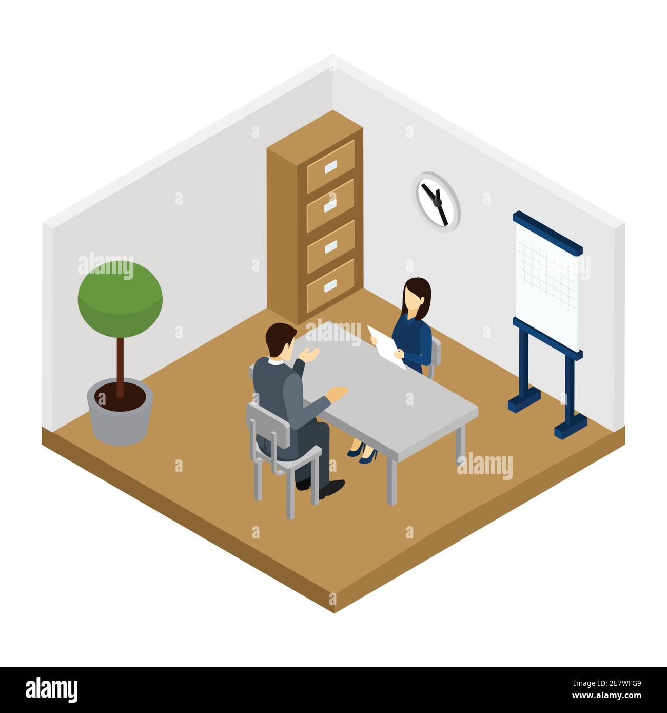 Recruitment interview with questioning the applicant in the room ...