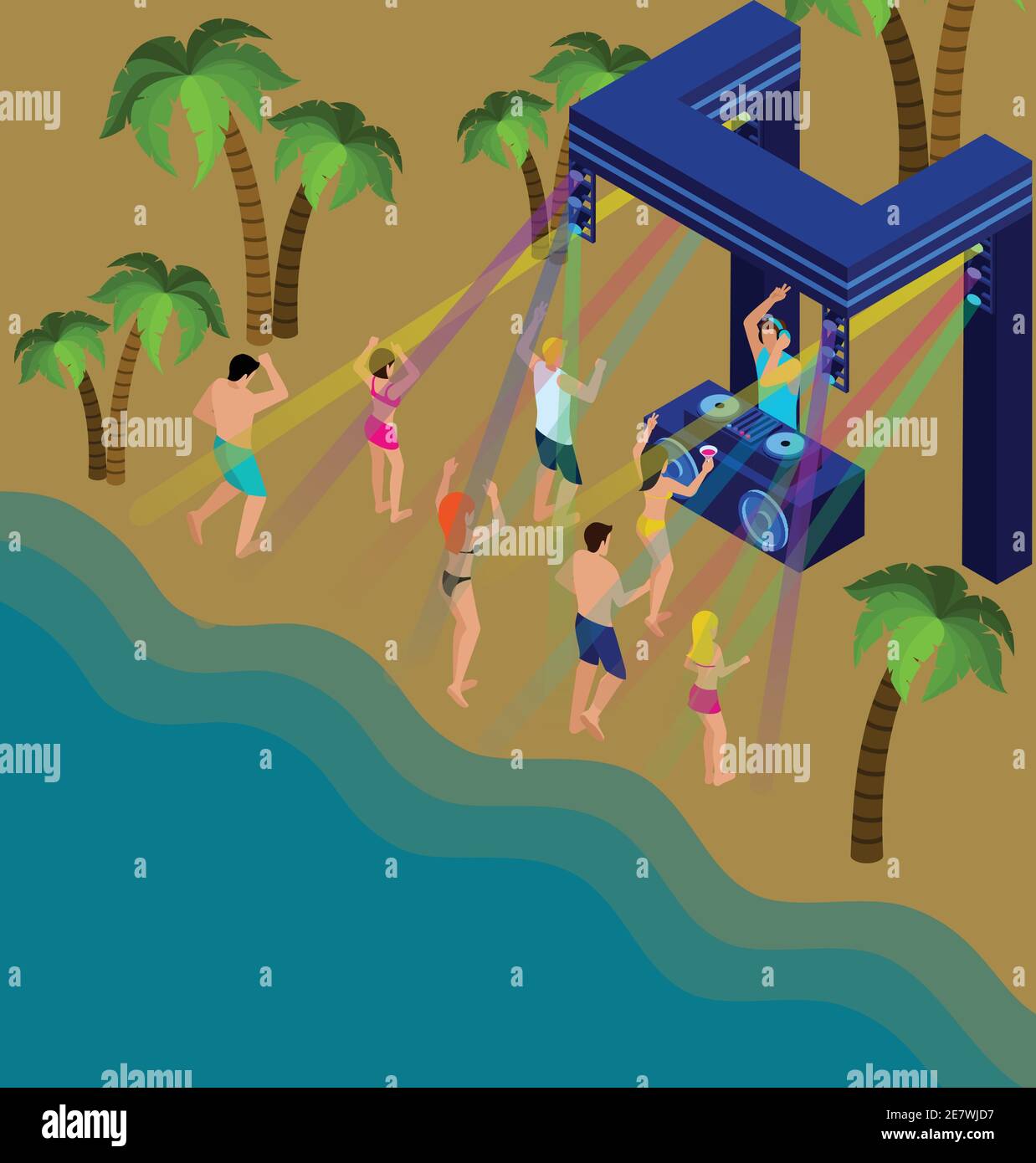 Men dancing for joy beach Stock Vector Images - Alamy