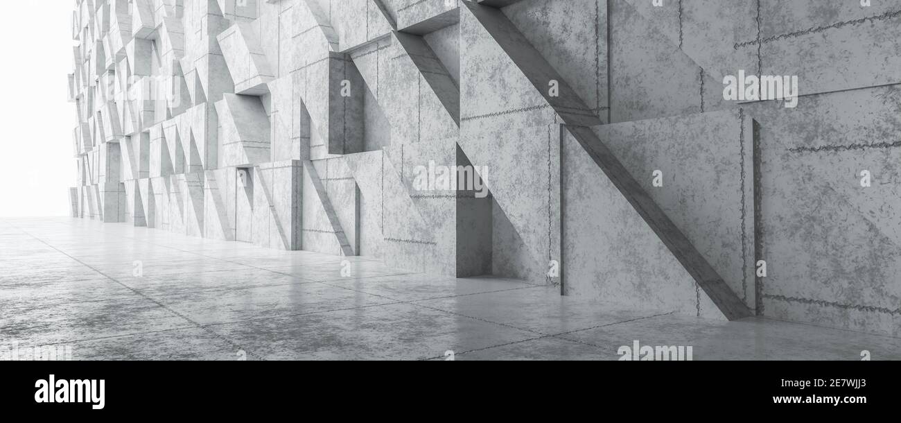 abstract grey concrete architecture building with geometric triangle ...