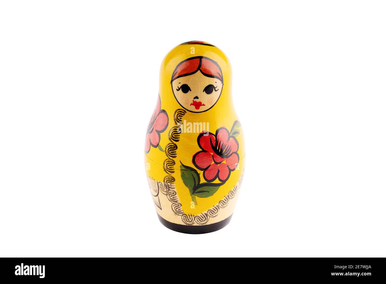 yellow russian nesting doll isolated on a white background Stock Photo ...