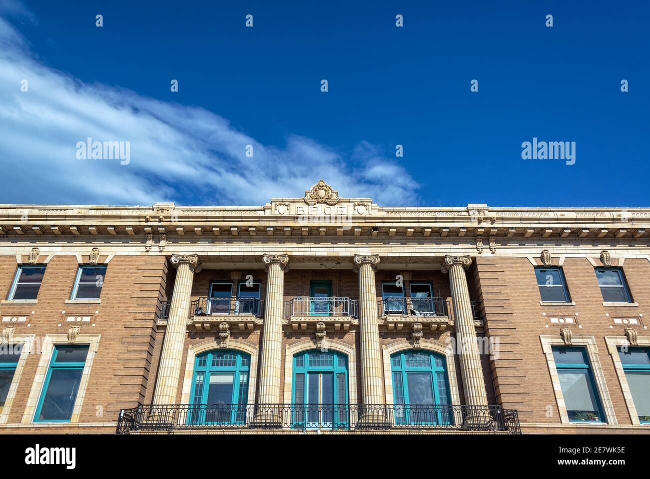 Brick building and columns in Missoula, Montana Stock Photo - Alamy