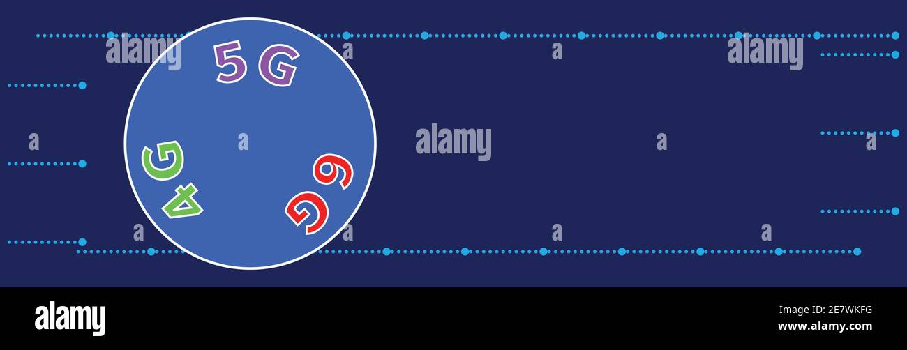 Global network connection. 4G 5G 6G symbols on circle background. Light ...