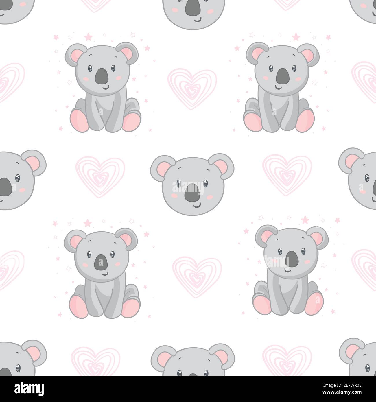 Koala bear pattern. Seamless pattern pink background Stock Vector Image ...
