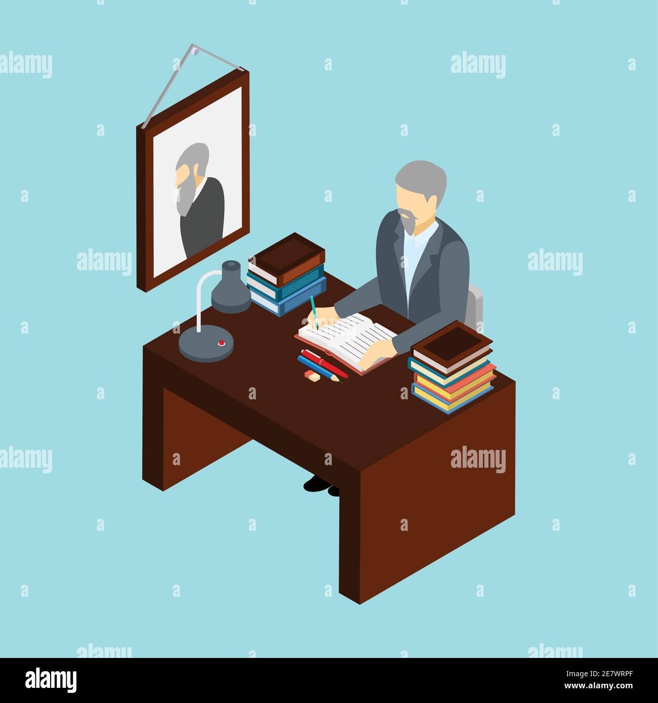 Historian writing Stock Vector Images - Alamy